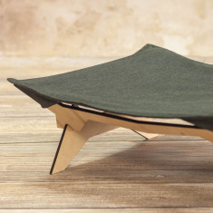 Sun Lounger Casuta/culcus Catel/Pisica din Lemn Perna Patut inclus ...