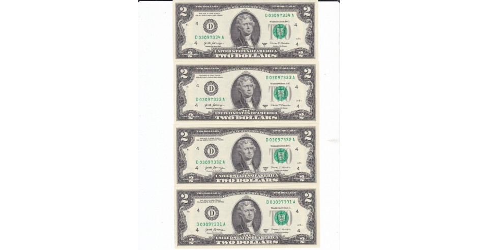 Statele Unite ale Americii USA SUA 2 Dolari 2017 D,SERII CONSECUTIVE,P ...