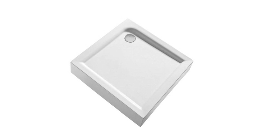 Cadita Dus Patrata Kolo First, 800x800x165 mm, Material Acrilic Alb ...