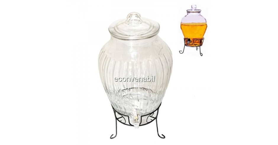 Borcan din Sticla cu Robinet 10L Dozare Shot-uri Petreceri Div. Modele ...