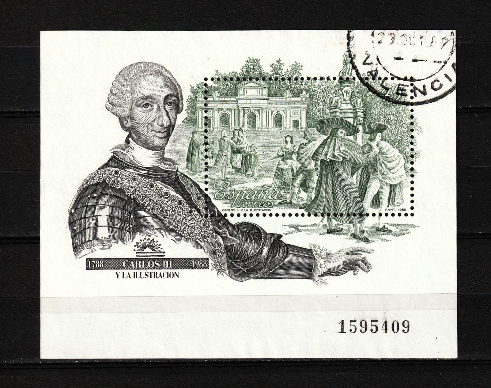 Timbre Spania, 1988 | Regele Carlos III si Iluminismul - Monarhie | aph ...