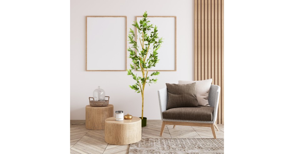 HOMCOM Maslin artificial in ghiveci, Plante artificiale pentru interior ...