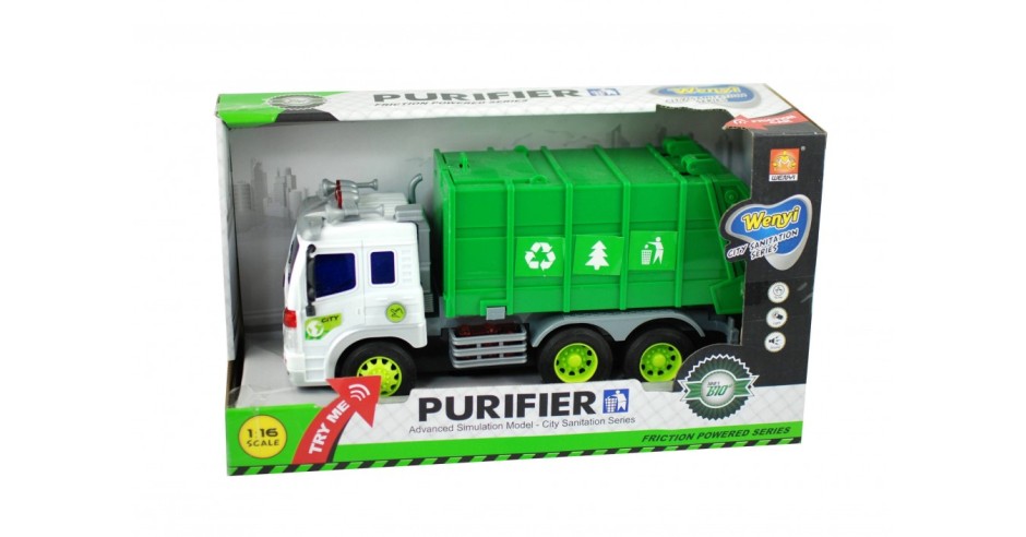 Masina de gunoi cu sunete si lumini, jucarie cu baterii incluse ...