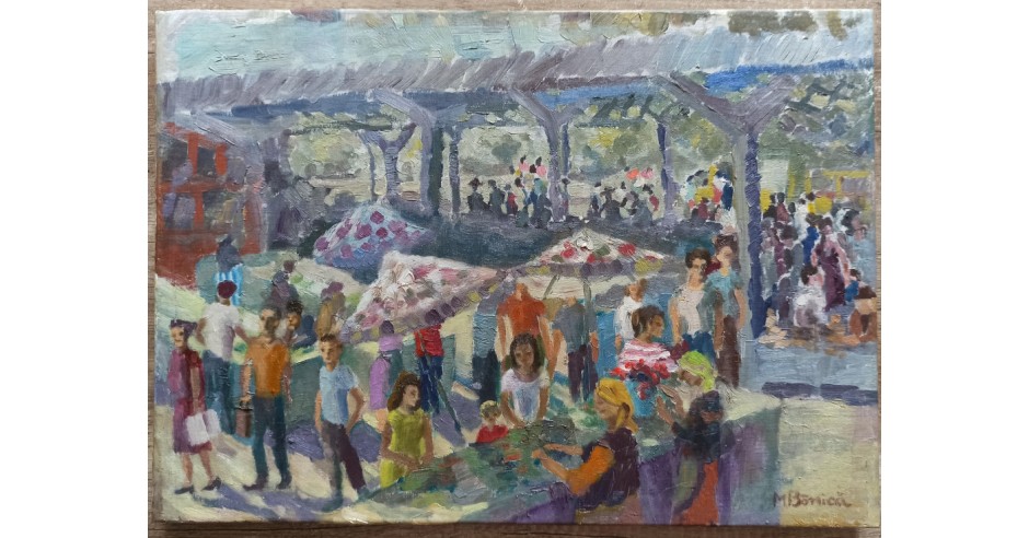 Scena din piata// ulei pe panza, Maria Banica (1908-1991) | arhiva ...