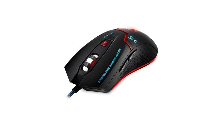 Mouse Gaming iMice X8 Iluminare Laser 4 Culori Cut Design, 6 Butoane ...