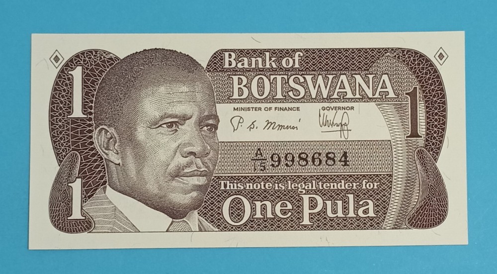 Botswana 1 Pula 1983 'Ketumile Masire' UNC serie: A/15 998684 | arhiva ...