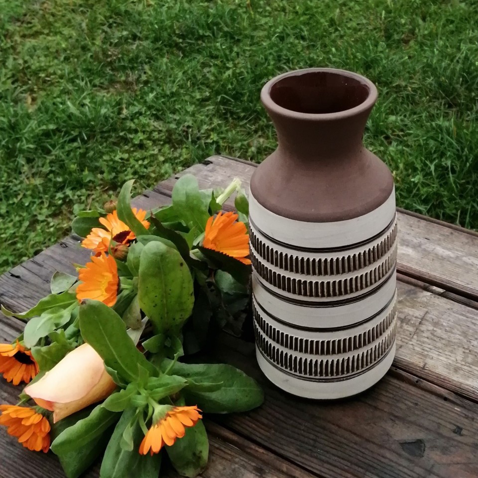 ZM3374- Vaza/ vas decorativ- ceramica artizanala scandinava- vintage ...