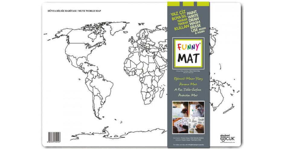Plansa pentru Colorat Funny Mat Harta lumii | arhiva Okazii.ro