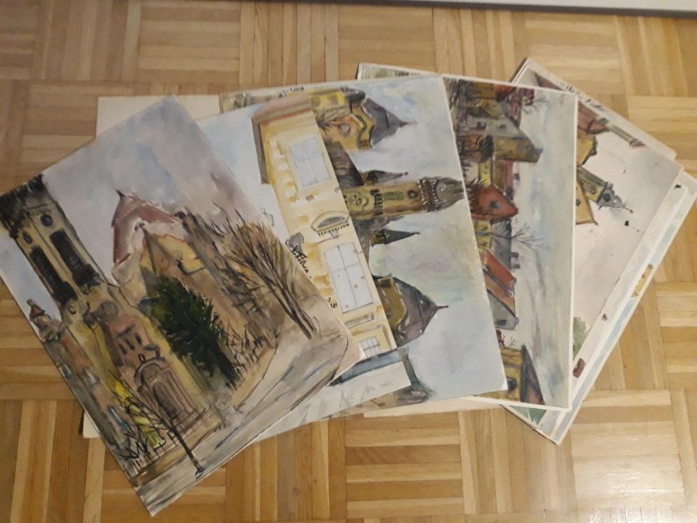 TABLOURI IMAGINI DIN TIMISOARA LOT 10 ACUARELE PATERA ROBERT / TREBOR ...