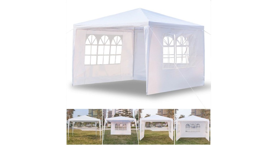 Cort pentru gradina 3x3 m, pavilion 3 pereti cu ferestre laterale ...