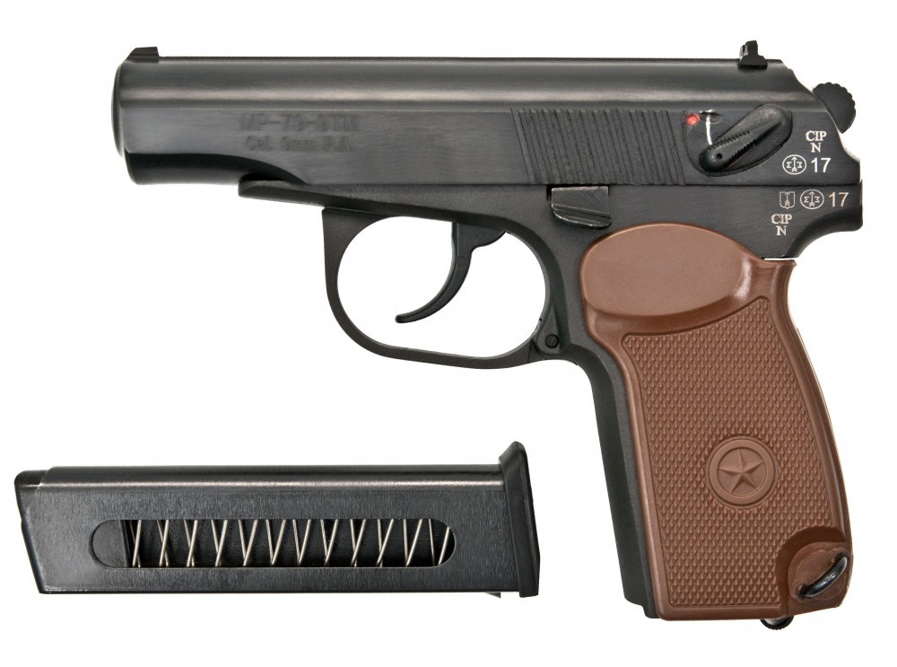 Pistol autoaparare BAIKAL MAKAROV MP-79 BLACK - bila cauciuc cal. 9x22 ...