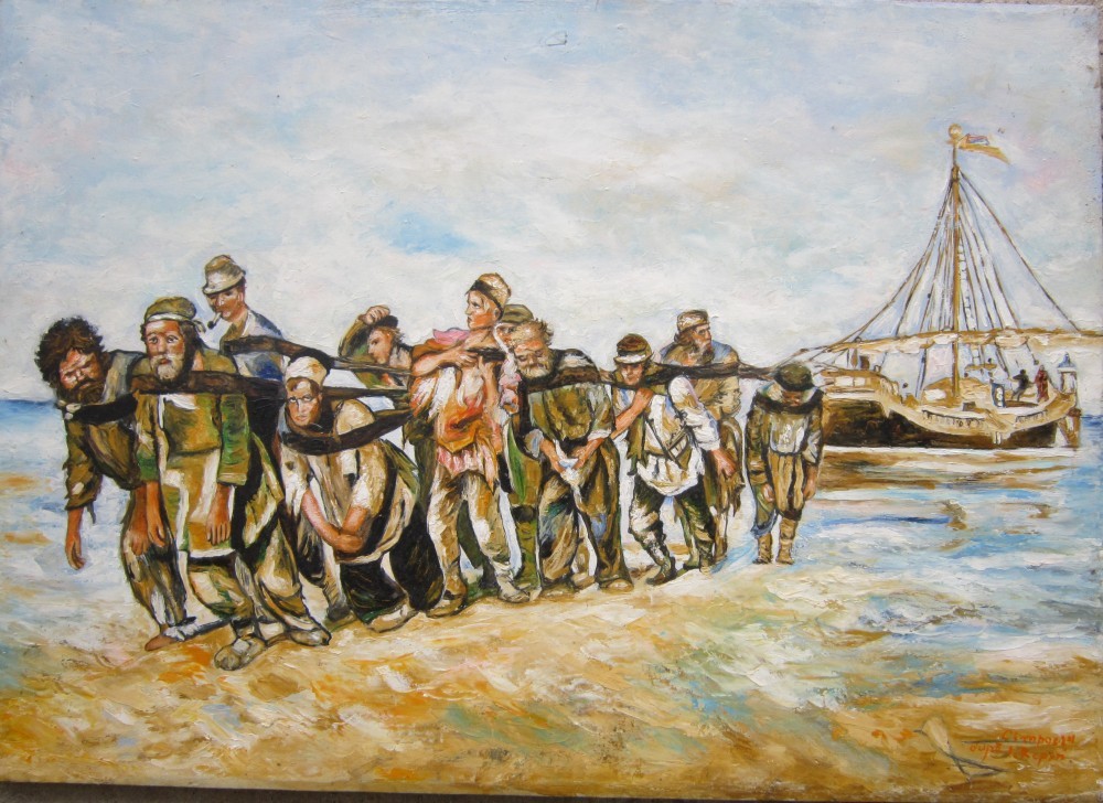 Tablou Edecarii de pe Volga dupa Ilia Repin semnat Cimpoesu | arhiva ...