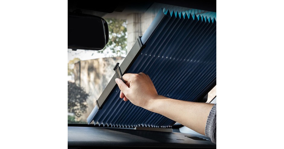 Parasolar auto retractabil de tip "Acordeon", dimensiune 65 x 150 cm ...