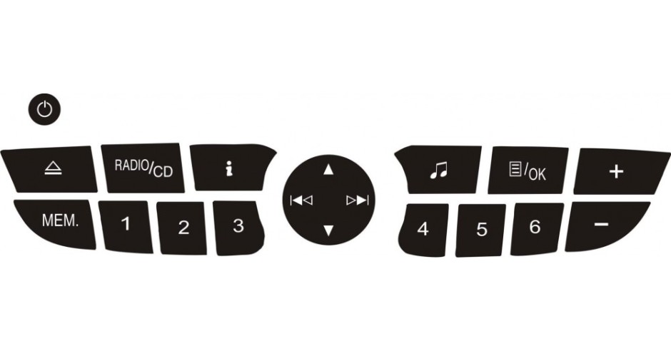 Stickere butoane radio cd Renault Megane 3, Clio 3, Laguna 3, Scenic ...