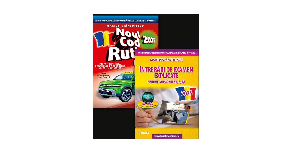Pachet legislatie pentru permisul auto, 2025. Noul cod rutier 2025 si Intrebari de examen ...