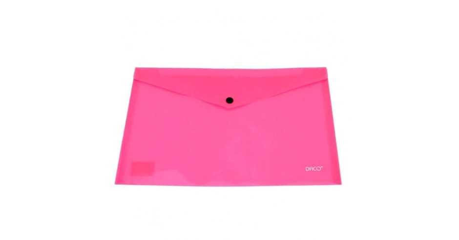 Mapa Plic Plastic A4 DACO, Inchidere cu Capsa, 200 MIC, Roz, Mape din ...