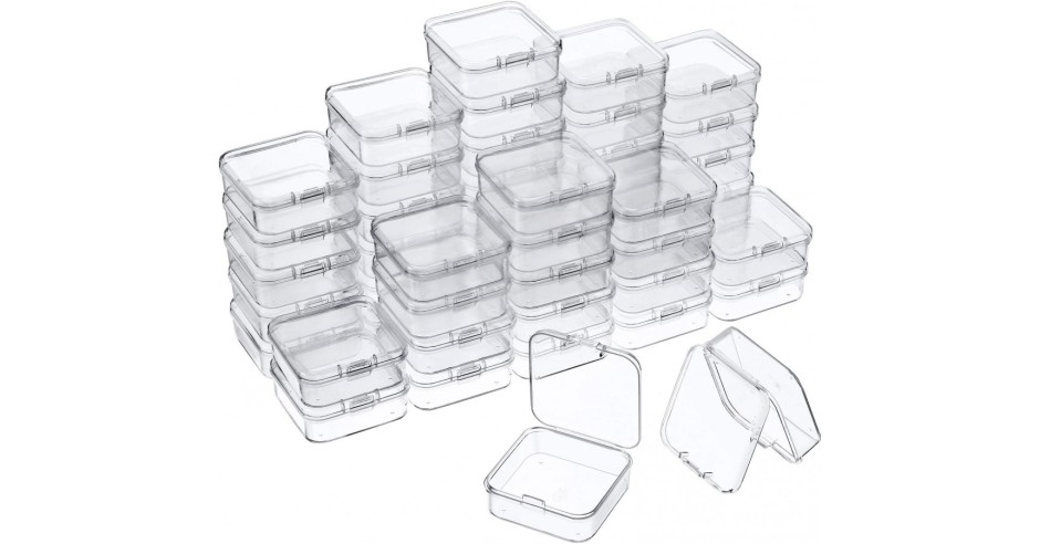 48 pachete de containere mici din plastic transparentă Cutie de ...