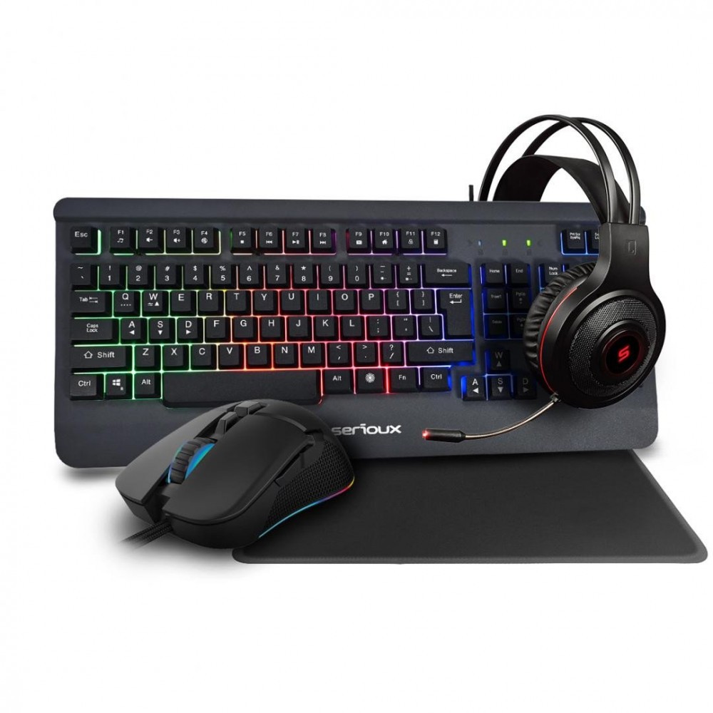 Kit Gaming Serioux Kayel 4 in 1, Tastatura de gaming, 104 taste, 19 ...