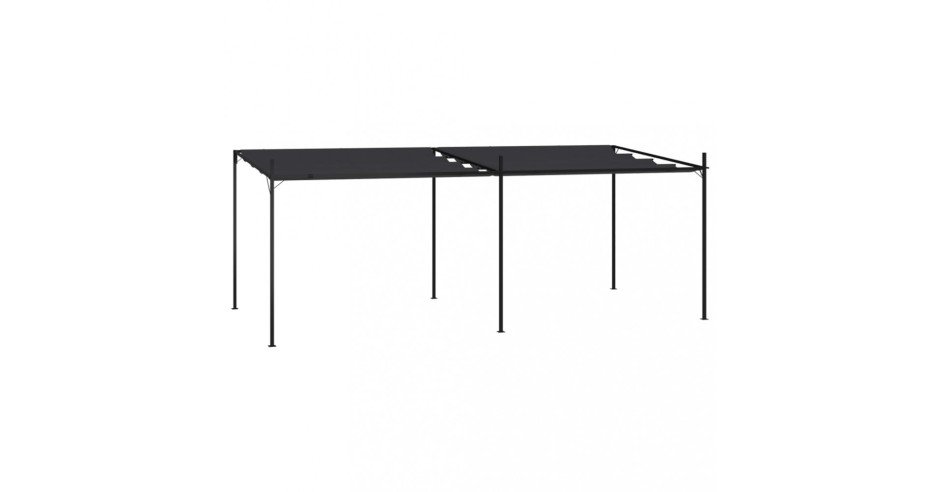 Pavilion cu acoperi? retractabil, antracit, 600x300x233 cm | arhiva ...