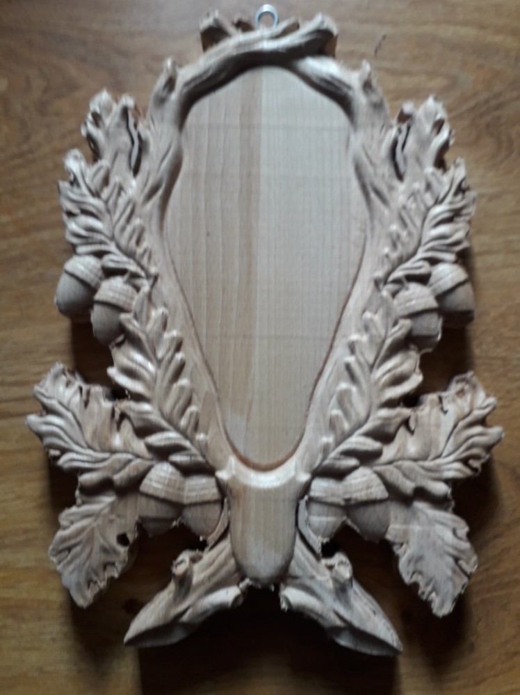 Panoplie caprior, ghinde stejar , lemn , finish lacuit, 20x30cm ...