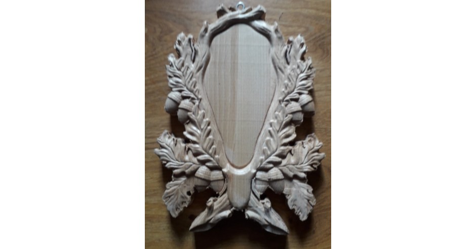 Panoplie caprior, ghinde stejar , lemn , finish lacuit, 20x30cm ...