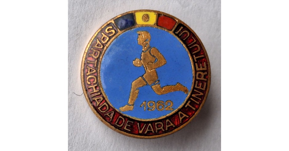 Spartachiada de vara a Tineretului 1962 insigna elevi, scolari ...