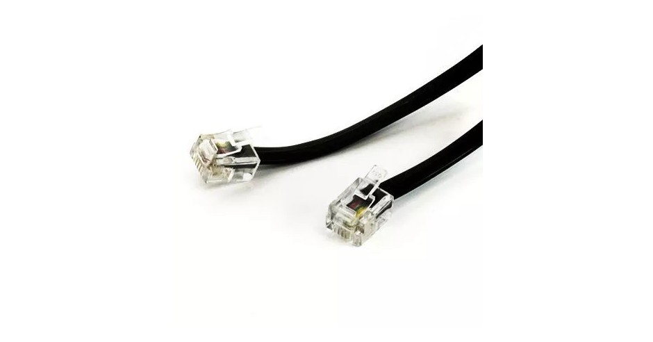 Cablu Telefon RJ11 6P4C Negru 2m EDC | Okazii.ro