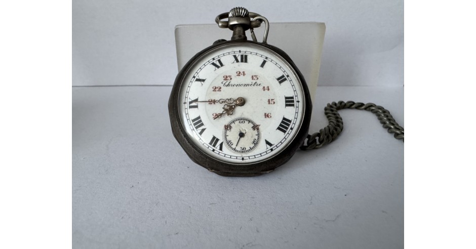 Ceas de Buzunar Chronometer Cifre Romane din Argint Mecanic. | arhiva ...