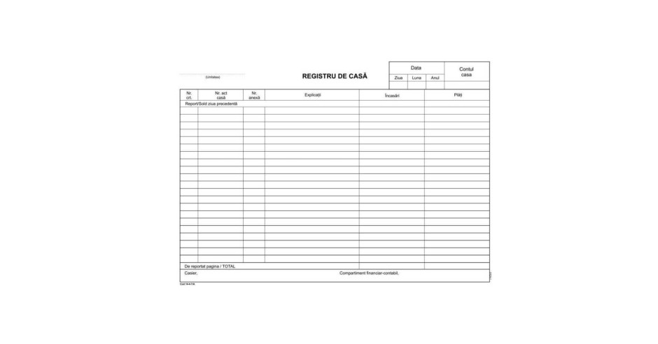 Registru Inventar Orizontal A4, 100 File/Carnet - Formular Tipizat ...