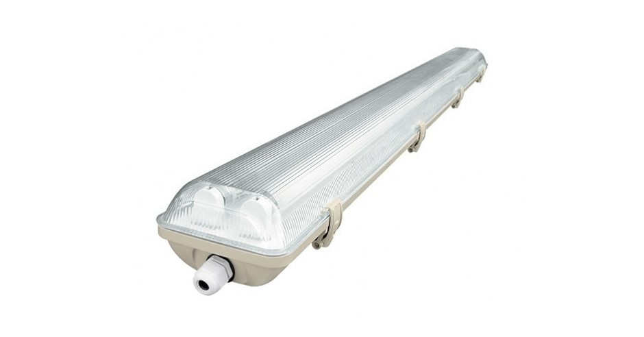 Corp neon neechipat pentru tuburi LED T8 G13 la ambele capete 2x150cm ...