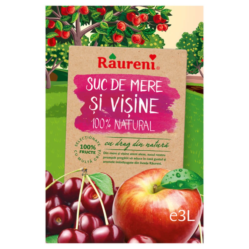 Suc de Mere si Visine Raureni, 3 L, Suc Mere si Visine, Suc de Mere si ...