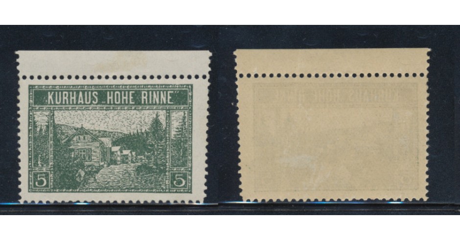 HOHE RINNE Posta Locala Paltinis 1910 timbru local de 5 helleri ...