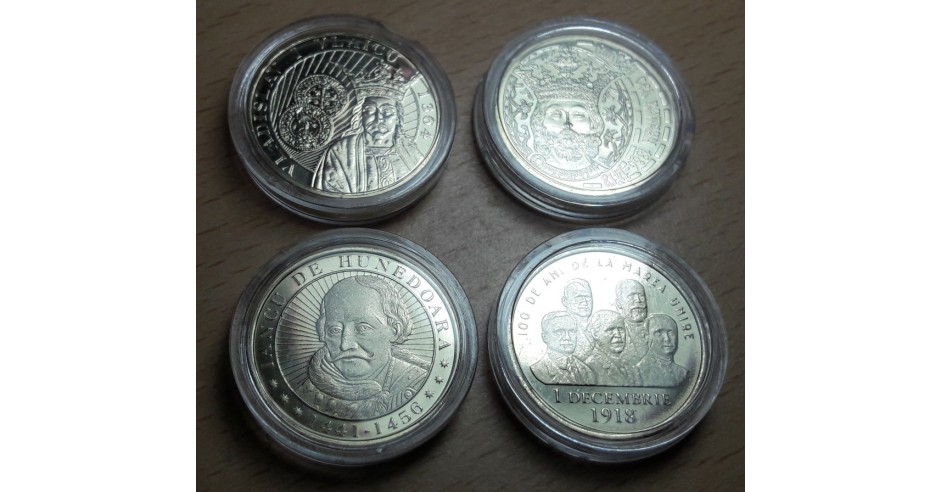 Lot 4 monede comemorative in capsule Romania 2011-2018! | arhiva Okazii.ro