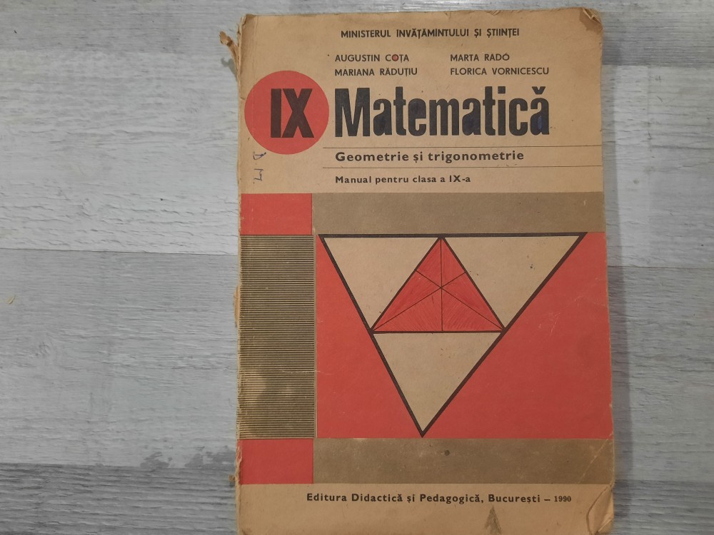 Matematica.Geometrie si trigonometrie.Manual pentru clasa a IX a ...