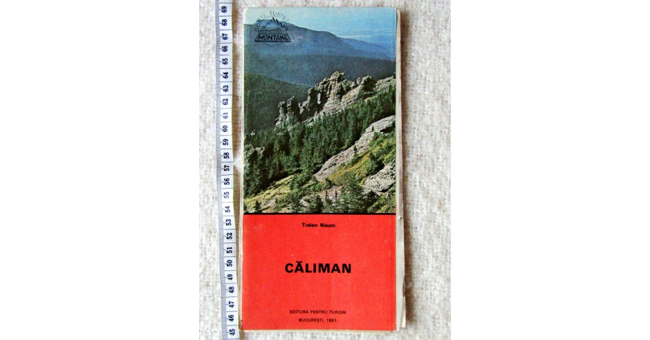 Harta veche turistica cu biliografie pe verso.Muntii Calimani 1991.Rara ...