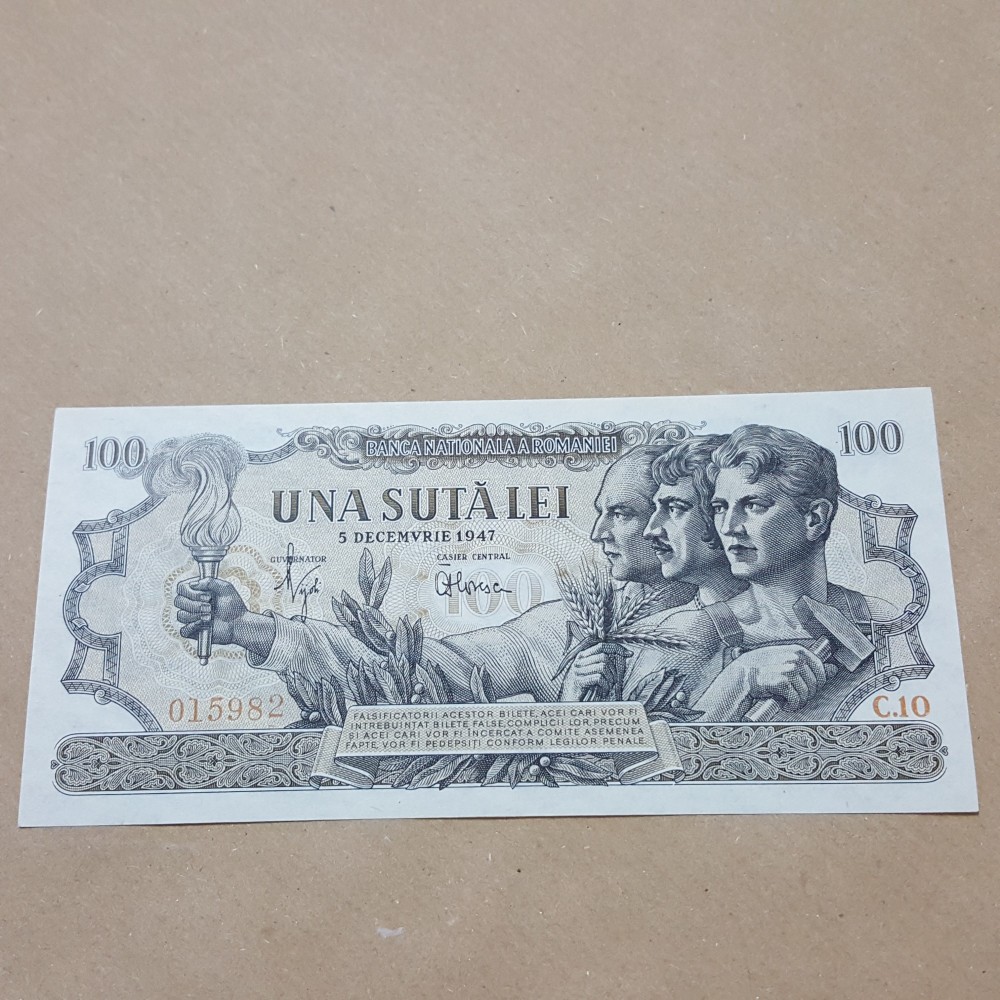 Bancnota 100 lei 1947 UNC - Decembrie - necirculata | arhiva Okazii.ro