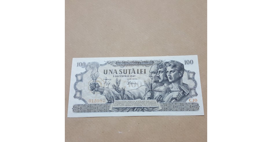 Bancnota 100 lei 1947 UNC - Decembrie - necirculata | arhiva Okazii.ro