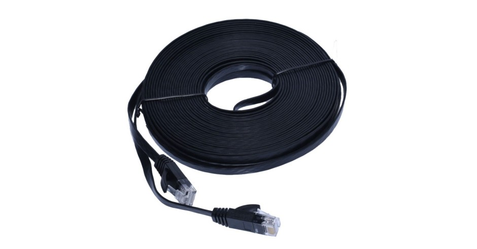 Cablu UTP Plat CAT6 Gigabit, 30m, RJ45, Cupru, Rețea LAN, Internet ...