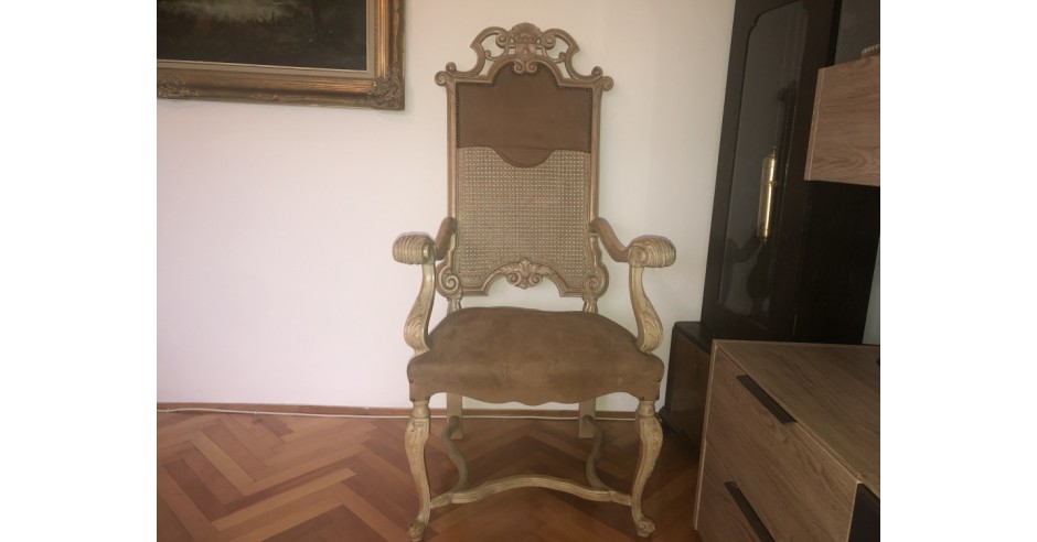 Scaun,tron,jilt vechi englezesc,sculptat in lemn masiv,dimensiuni mari ...