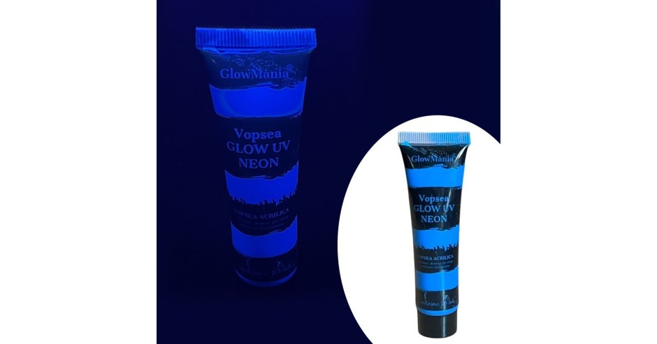 Vopsea glow uv albastru neon formula non-toxica pentru body painting ...