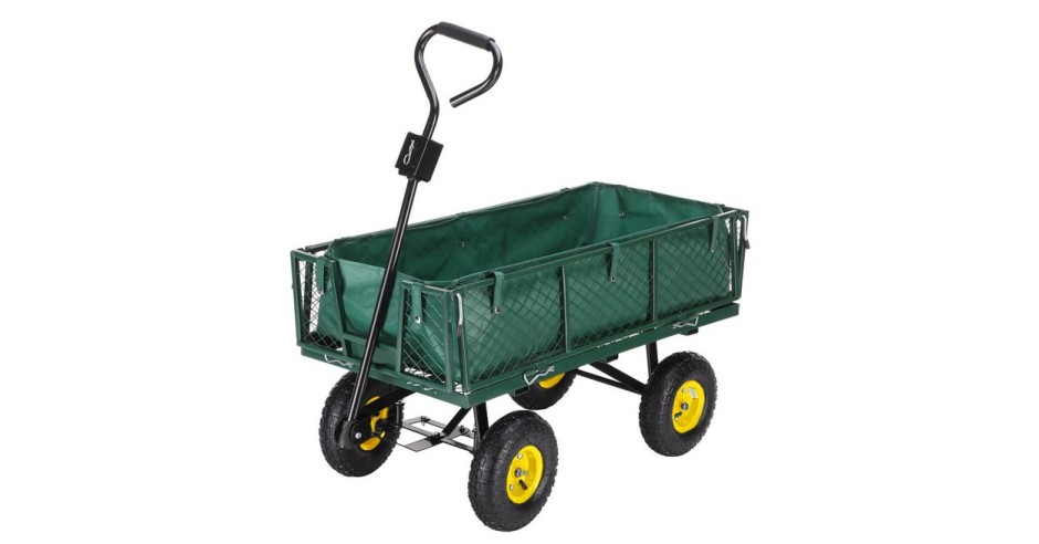 Carucior Metalic Transport Manual pentru Gradina sau Curte cu Maner si ...