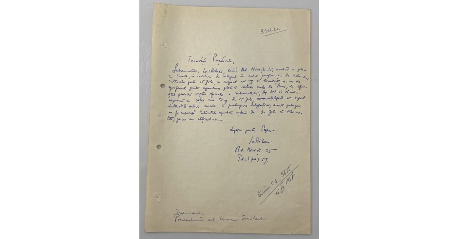 Ion Biberi - document vechi - manuscris, semnatura olografa | Okazii.ro