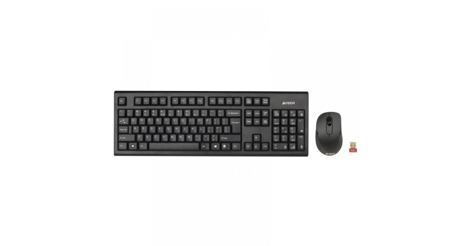Kit tastatura + mouse A4tech 7100N, wireless, negru, tastatura GR-85 US ...
