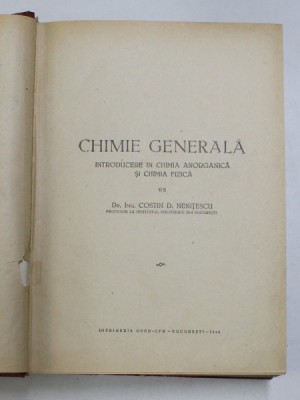 CHIMIE GENERALA , INTRODUCERE IN CHIMIA ANORGANICA SI CHIMIA FIZICA de ...