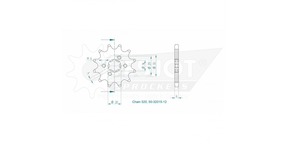 Pinion fata 15 dinti pas lant 520 - Honda NSR 125 - VT 125 Shadow - XL ...