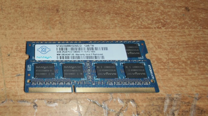Ram Laptop Nanya 4GB DDR3 PC3-12800A NT4GC64B8HG0NS-DI, 4 GB, 1600 mhz | Okazii.ro