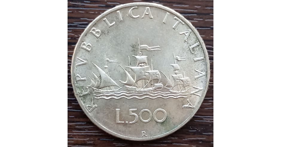 (A120) MONEDA DIN ARGINT ITALIA - 500 LIRE 1964, DETALII FRUMOASE, STARE BUNA | arhiva Okazii.ro