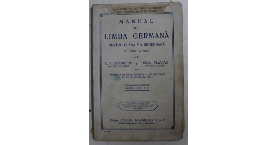 MANUAL DE LIMBA GERMANA PENTRU CLASA A V-A SECUNDARA DE BAIETI SI FETE ...