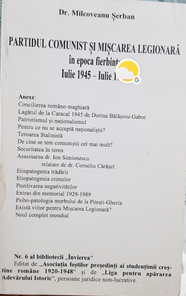 PARTIDUL COMUNIST SI MISCAREA LEGIONARA 1946 1948 SERBAN MILCOVEANU ...