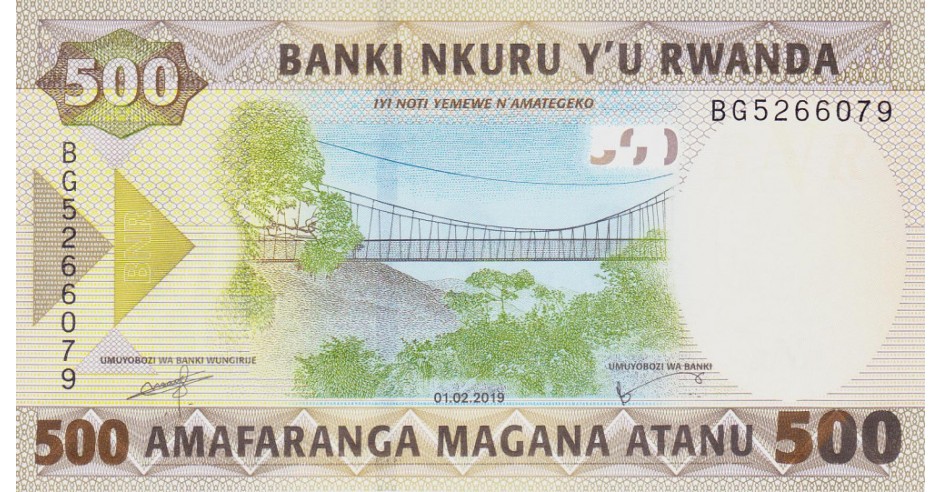 Bancnota Rwanda 500 Franci 2019 - PNew UNC | arhiva Okazii.ro